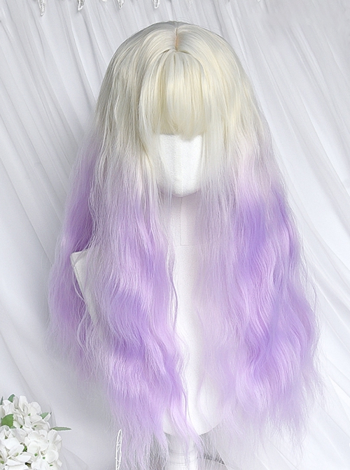 Rice Purple Series Beige Gradient Purple Long Curly Hair Gentle Classic ...