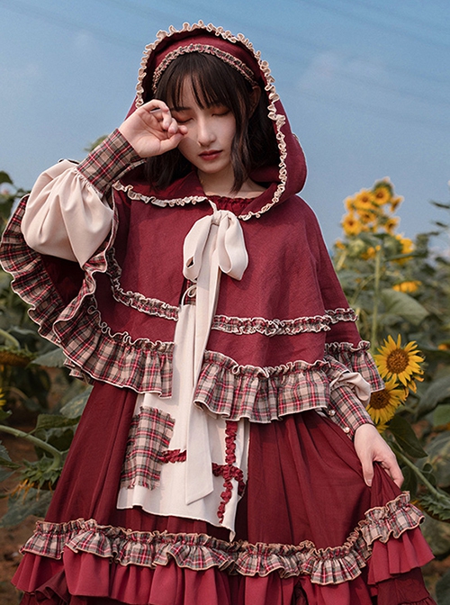Little Red Riding Hood Series Pastoral Style Ruffled Collar Lantern ...