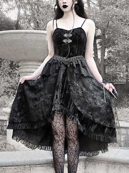 Fog Series Velvet Jacquard Tassel Decorated Lace Irregular Hem Design ...