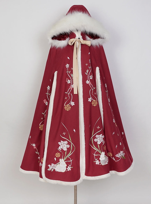 Snow Rabbit Series Chinese Style Improved Hanfu Winter Warm Embroidered ...