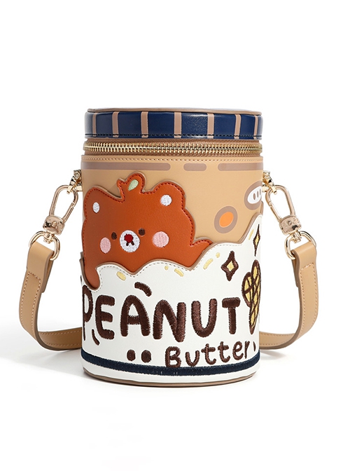 Bear Peanut Butter Embroidered Print Cute Bucket Bag Classic Lolita ...