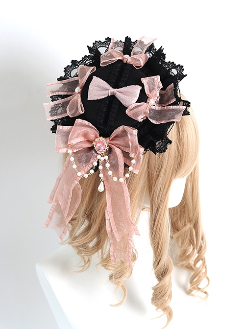 Sweet-Cool Style Black Lace Pink Bowknot Decorate Gorgeous Classic ...