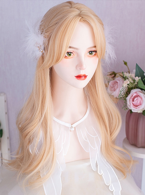 Light Golden Sweet Cute Mid Split Fluffy Matte S Shape Hair Seam ...