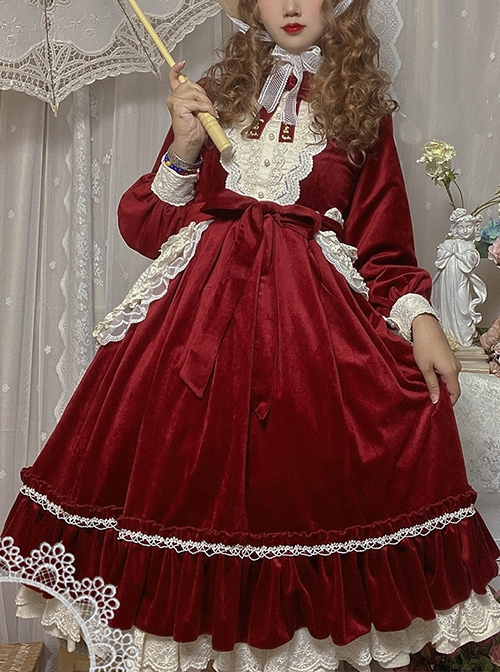 Rose Personification Series Of Retro Elegant Velvet Small Puff Sleeves ...