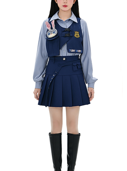 College Style Judy Rabbit Officer Royal Blue Daily Versatile ...
