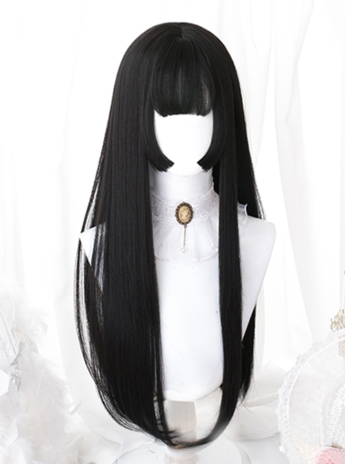 Japanese Harajuku Style Elegant Princess Cut Flat Bangs 60cm Long ...