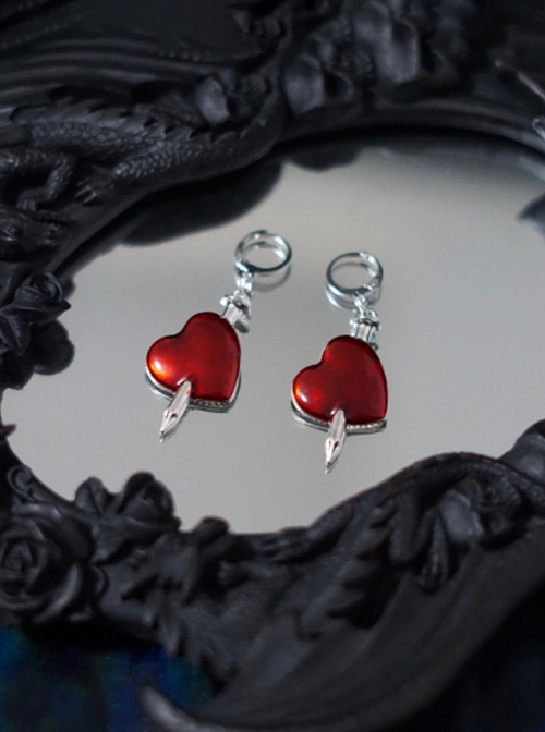 Alloy Sword Piercing Heart Dark Gothic Punk Lolita Dark Red Heart Shape ...