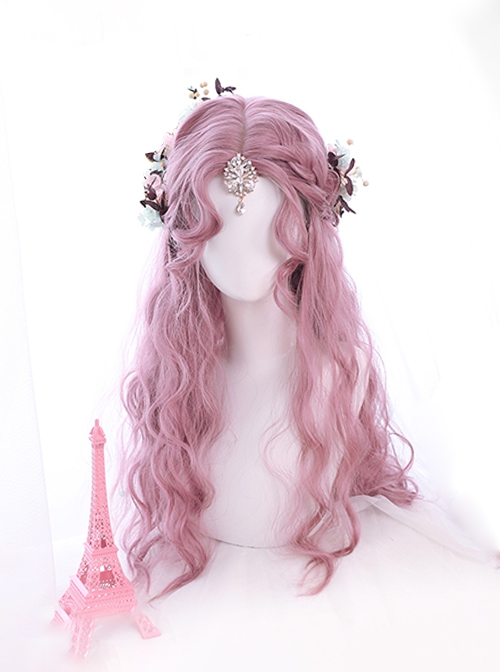 Elegant Sweet Princess Style Soft Girl Mid Split Rippled Sideburns Long ...