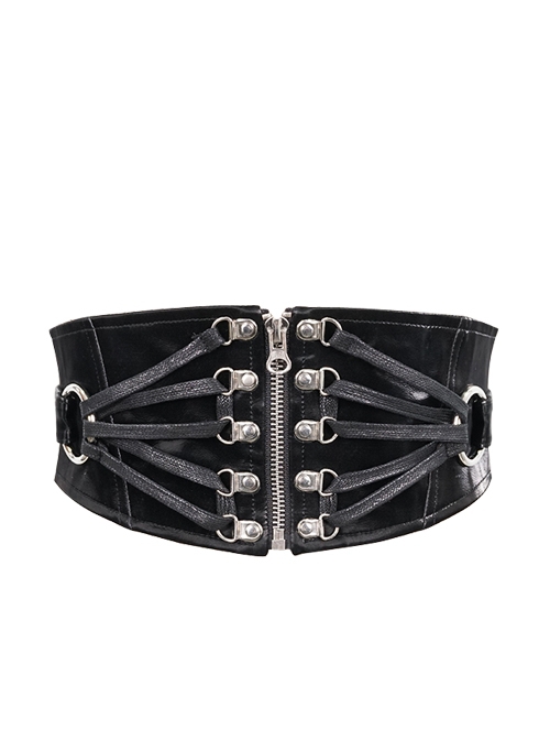 Punk Style Wild Coarse Grain Leather With Retro Chicken Eye Rivets On ...