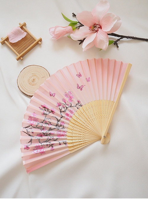 Traditional Japanese Style Versatile Cute Pink Sakura Print Light Wood ...