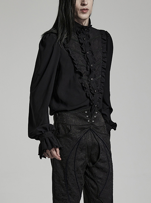 Gothic Style Exquisite Ruffled Placket Metal Hollow Cherry Blossom ...