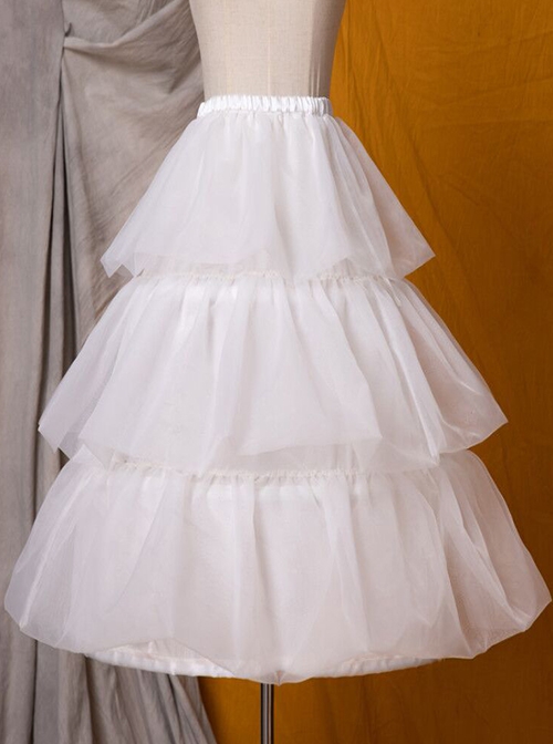 Versatile Basic Long Version Soft Mesh Yarn Classic Lolita Dress ...