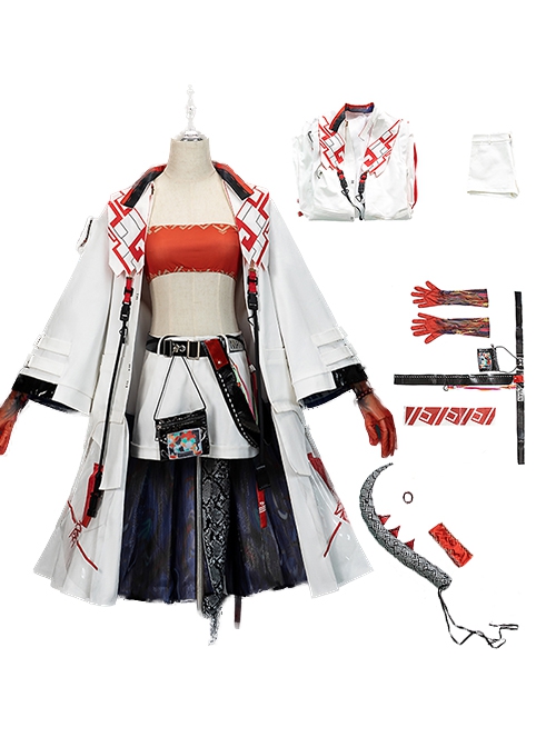 Game Arknights Halloween Cosplay Nian Costume Set Without Ear Ornament ...