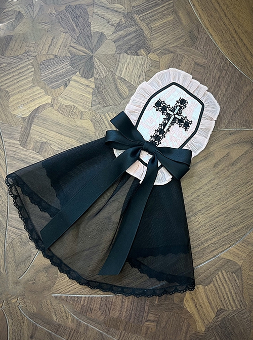 Cross Girl Series Metal 3D Embroidery Cross Decoration Bowknot Ruffles ...
