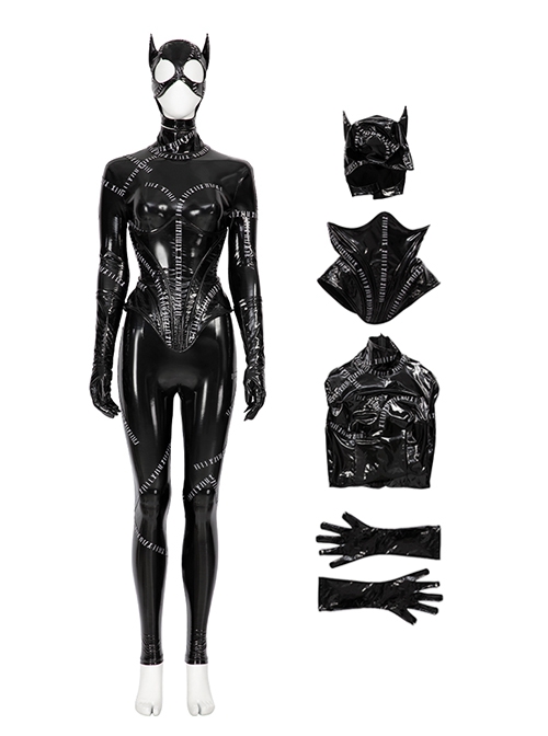 Batman Returns 1992 Halloween Cosplay Catwoman Selina Kyle Costume Set ...