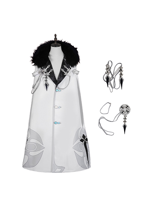 Game Genshin Impact Halloween Cosplay Fatui Harbinger Captain Capitano ...