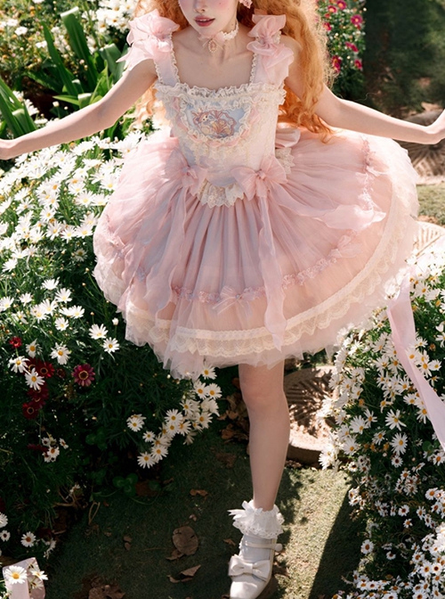 Shell Rabbit Series Pink Ballet Princess Style Dreamy Mesh Yarn Bunny ...