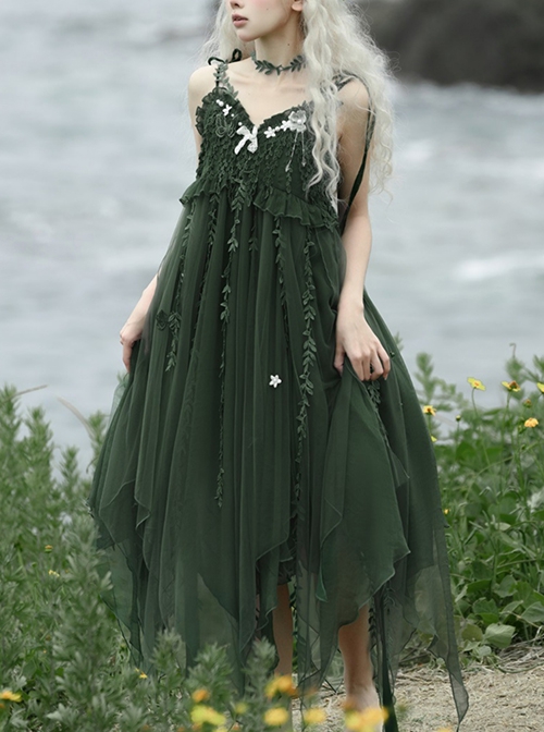 Moss Series Deep Green Fairy Nature Elves Wicker Pearl Flowers Elegant ...