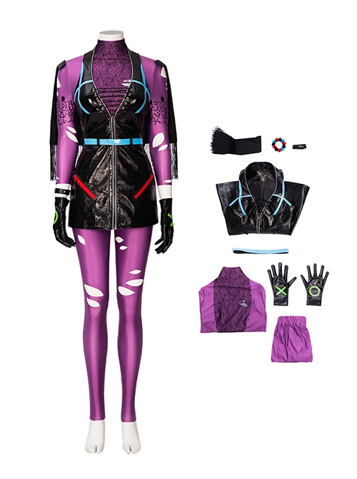 DC Comics Halloween Cosplay Punchline Alexis Kaye Black Leather Vest ...