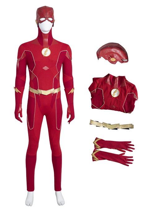 The Flash Season 8 Halloween Cosplay Barry Allen Golden Battle Boots ...