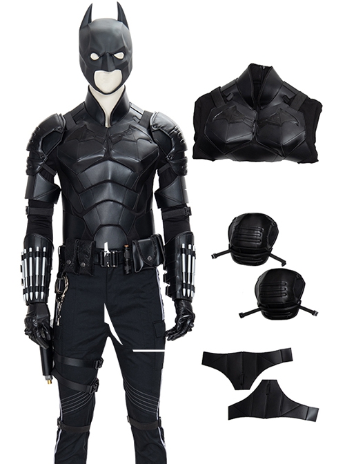 The Batman Halloween Cosplay Bruce Wayne Black Battle Suit Costume ...
