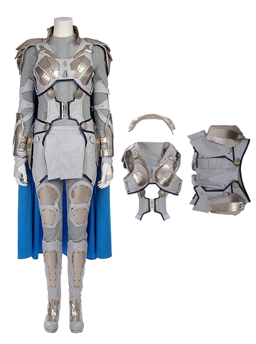 Thor Ragnarok Halloween Cosplay Valkyrie Gray Battle Suit Costume Vest ...