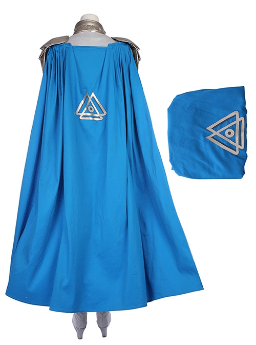 Thor Ragnarok Halloween Cosplay Valkyrie Gray Battle Suit Costume Blue ...