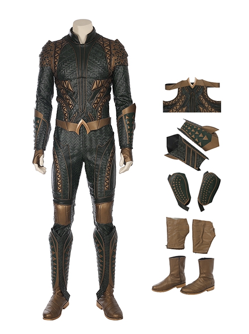 Justice League Halloween Cosplay Aquaman Arthur Curry Battle Suit Costume Full Set