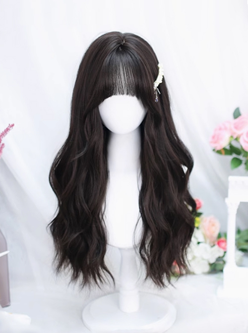 Japanese Style Elegant Cute Daily Straight Bangs Long Curly Hair ...