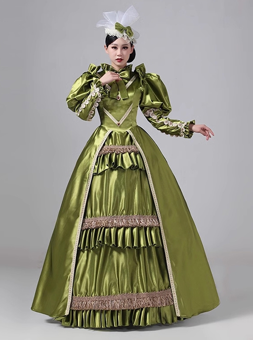 European Victoria Palace Style Gorgeous Lace Ruffles Silk Satin Lolita ...