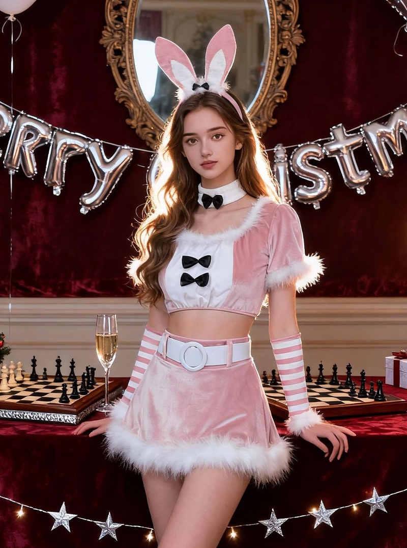 Original Christmas Series Halloween Cosplay Pink Sexy Bunny Girl ...