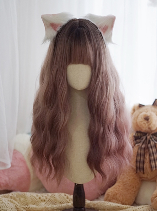 Classic Lolita Elegant Lilac Gradient Wavy Curly Hair Air Bangs ...