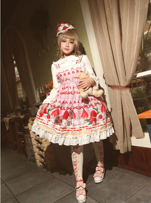Magic Tea Party Strawberry Chocolate Series High Waist Printing Sweet ...